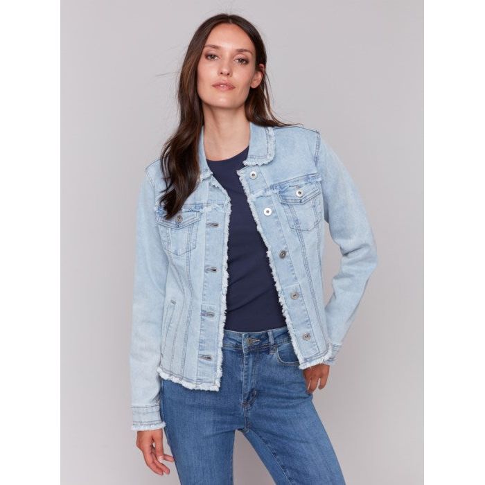 Jean Jacket with Frayed Edges – Bobbi's at Parkside